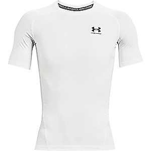 Under Armour Men's Armour HeatGear Compression Short-Sleeve T-Shirt , White (100)/Black, Medium