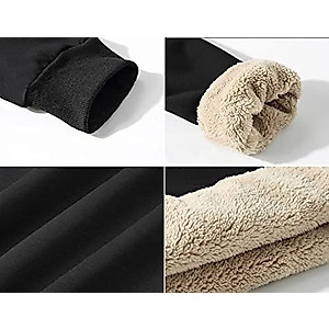 MAGCOMSEN Mens Winter Coats Crewneck Sherpa Sweatshirt Warm Thick Sweatshirts Work Tops Fleece Liner Sweatshirts Active Casual Sweatshirts Athletic Pullover Wine Red