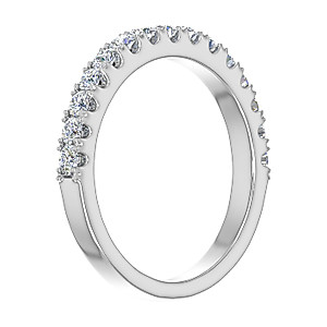 1/2 Carat Diamond Wedding Band Ring in 14K White Gold (Ring Size 5)