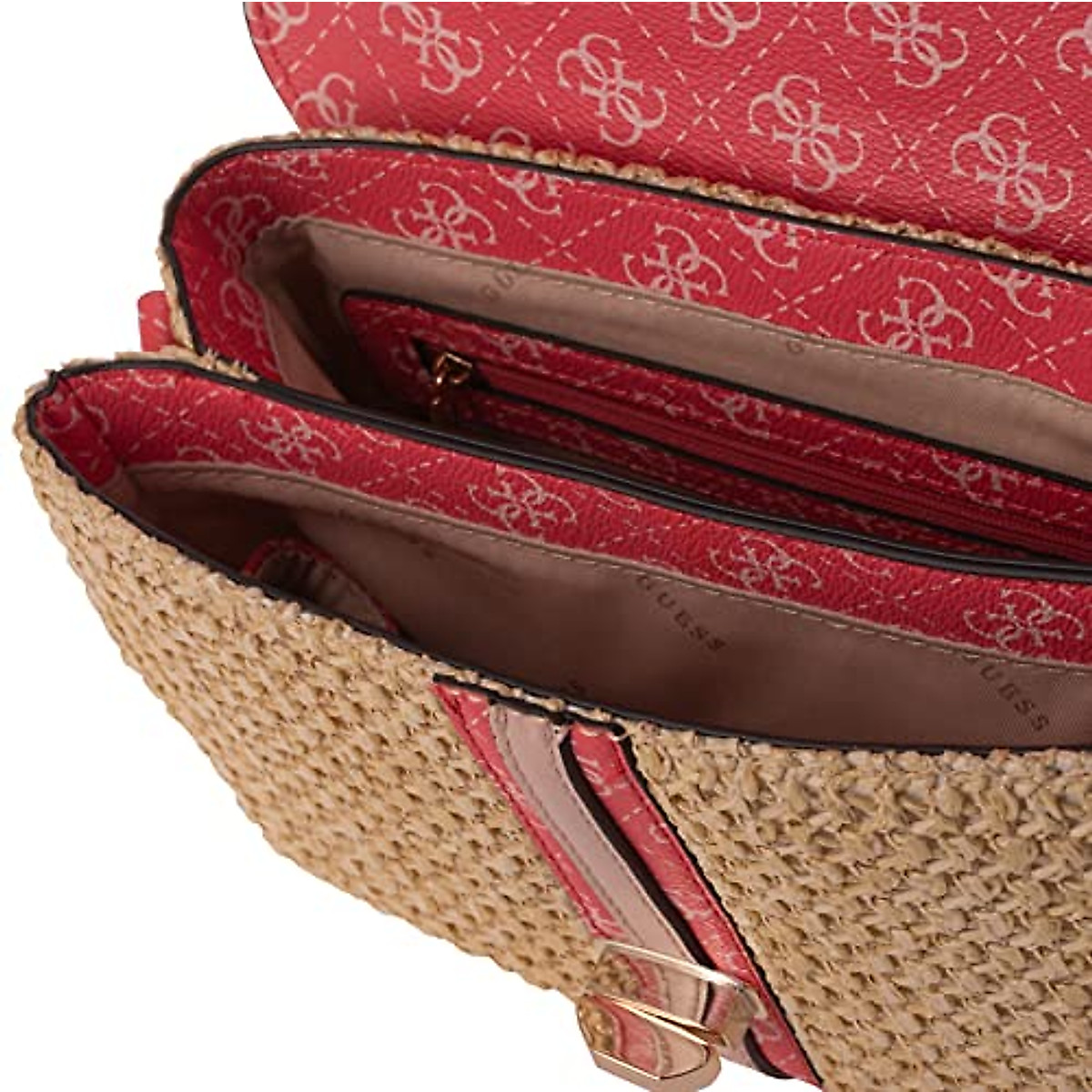 GUESS US Kasinta Raffia Top-Handle Satchel