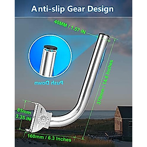 Universal Adjustable TV Antenna Mount 14" Inch Weather Proof J Pole, Wireless Bridge Bracket Mount for Outdoor Point to Point AP Access Point Client Bridge CPE, Antenna Mounting Pole, 1-Pack