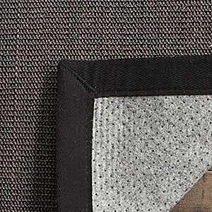SAFAVIEH Natural Fiber Collection 2' x 6' Charcoal / Charcoal NF441D Border Sisal Runner Rug