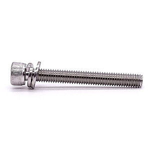 M5 x 40mm 30 PCS Socket Head Cap Screws with Flat Washer and Lock Washers, 304 Stainless Steel 18-8, Bright Finish, Full Thread, DIN912