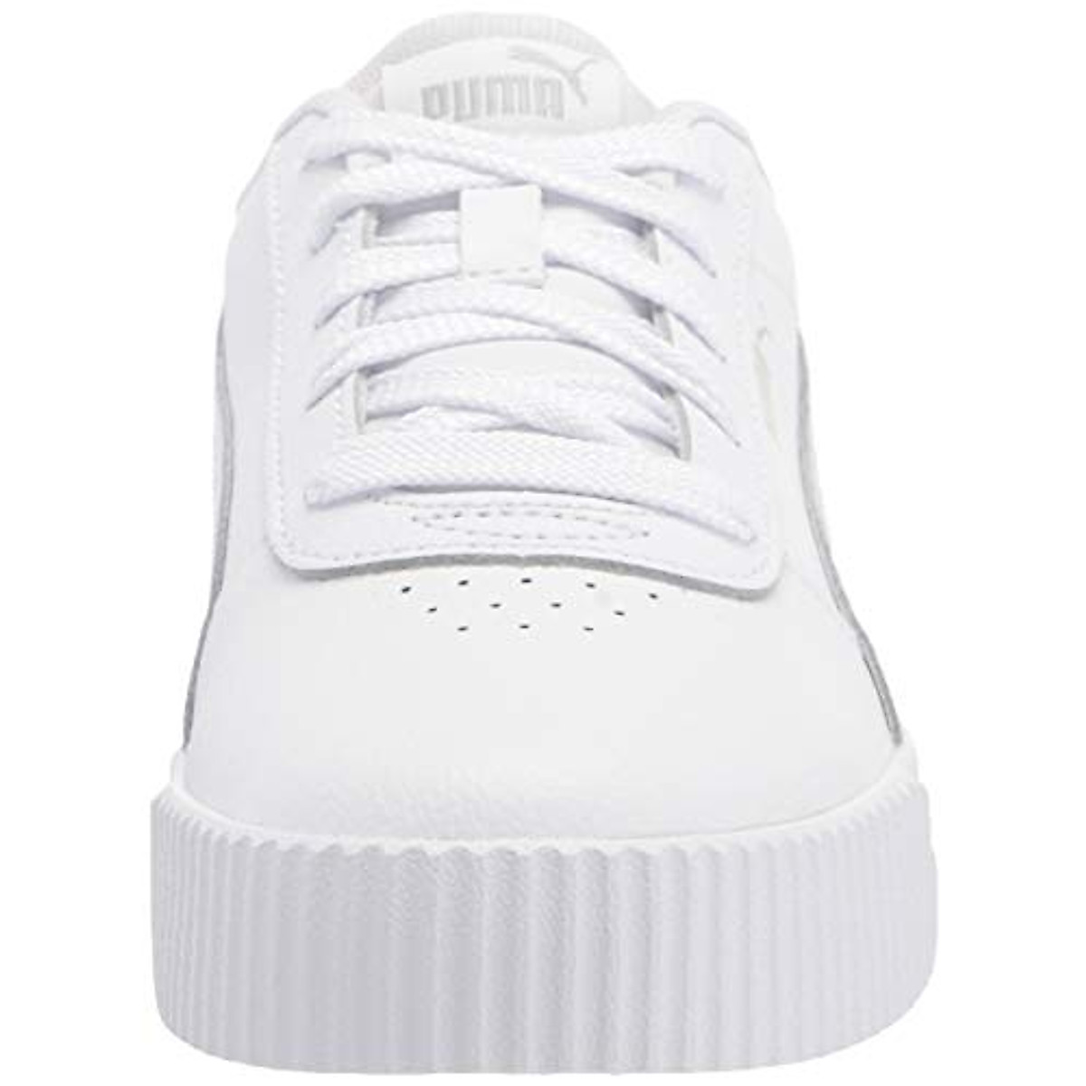 PUMA Unisex Child Carina Sneaker, Puma White-puma White-gray Violet, 7 Big Kid US