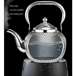 Alunsito Teapot for Stove Top, Stovetop Tea Kettle, Food Grade Stainless Steel Tea Kettle, 2.1qt Metal Tea Pot with Tea Strainer for Easy Tea, Coffee, Gold, 2 Liters
