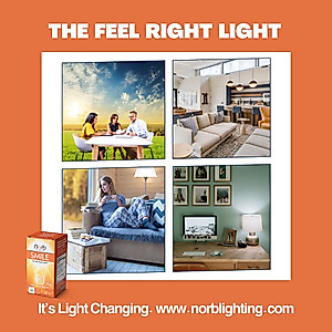 NorbSMILE Full-Spectrum “Sunlike” Premium A19 LED Light Bulb. Boosts Energy, Mood & Performance. Supports Circadian Rhythm. Near-Perfect Color Rendering. Patented Technology US Based (1-Pack)