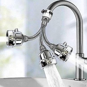 Pinkiou Faucet Sprayer Attachment, Kitchen Sink Sprayer Attachment for Faucet, 360° Rotatable Anti-Splash Faucet Aerator Faucet Nozzle with 3 Modes Adjustment
