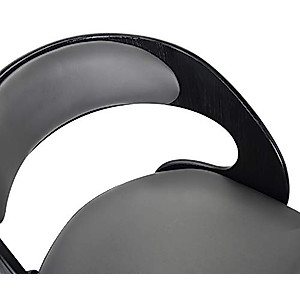 Shelly Faux Leather Swivel Barstool, 26" Counter Height, Black and Gray