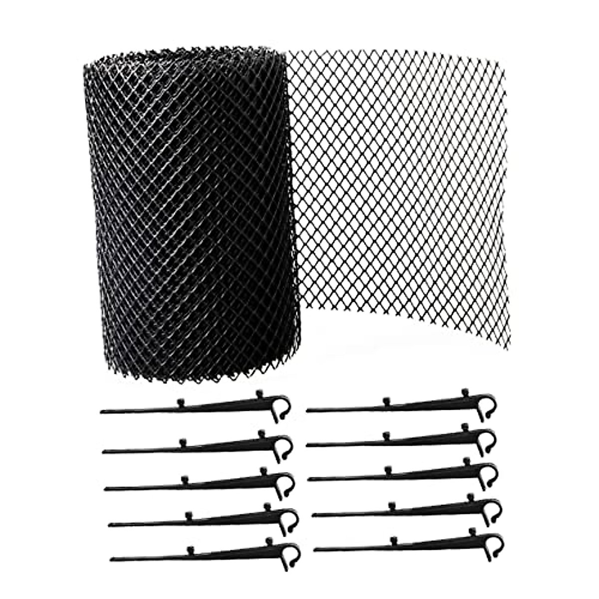 DOITOOL 1 Set Anti-Falling Net Roof Gutter Guard Mesh Fence Net Cover Mesh Strainer Downspout Filter Plastic Fencing Sink Nets Plastic Gutter Guard Plastic Gutter Guard Net Mesh Black Leaf