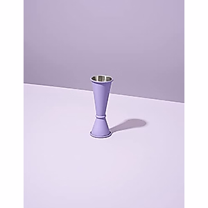 BarChemistry Cocktail Jigger – Professional Japanese Jigger - 1oz/2oz Double Jigger for Bartending – Premium Stainless Steel Cocktail Measuring Jigger – Elegant and Smooth Finish – Matte Lavender