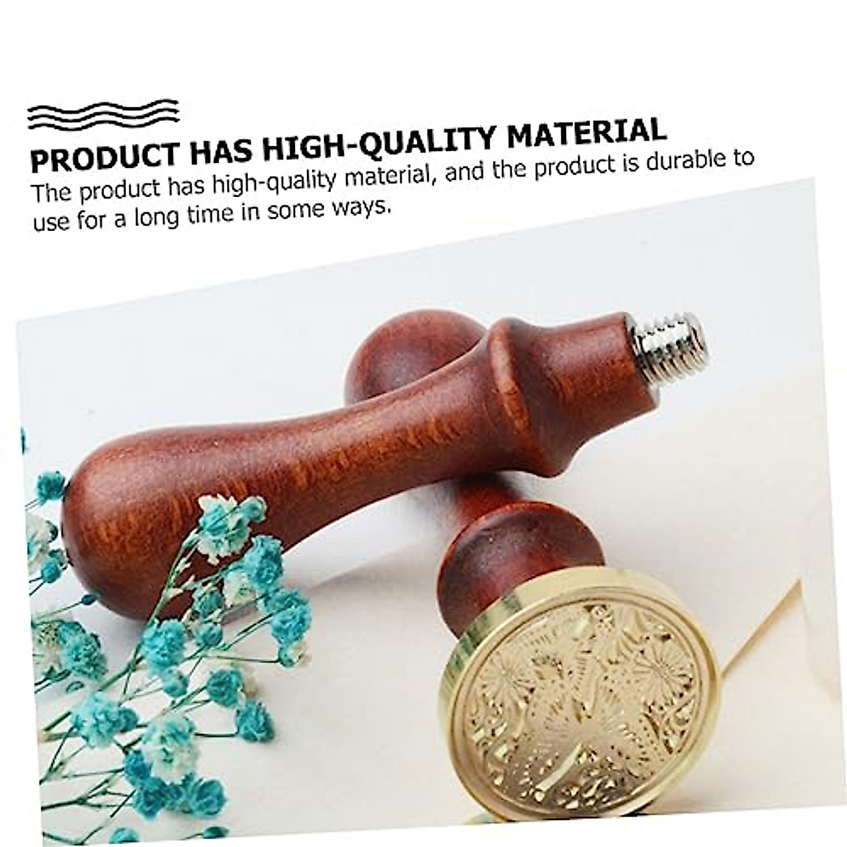 EXCEART 3Pcs Wooden Handle Wooden Stamps Brass Fittings Wedding invites Wooden Wax Stamp Handle Wax Stamp Replacement Handle Making Stamp Handle Stamp Handle Replacement Wooden Seal Handle