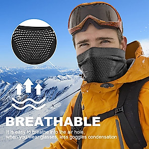 WTACTFUL Winter Neck Gaiter Neck Warmer Half Face Ski Mask Cover Shield Cold Weather Windproof Tube Bandana Balaclava for Running Skiing Hunting Snowboarding Cycling Motorcycle Running All Black 2pcs