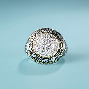 UNY Ring Twisted Cable Wire Designer Inspired Fashion Brand David Vintage RoundPave CZ Antique Women Jewelry Gift (White, 9)