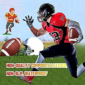 Jerify Composite Leather Footballs Official Size Composite Leather Balls Composite Leather Inflatable Footballs with Pump Indoor Outdoor Footballs Bulk for Training and Recreational Play (9 Pcs)