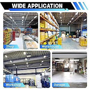 LED Linear High Bay Light 2-Pack, 150W 20250LM 0-10V Dimmable 5000K Daylight, Adjustable Tilt Hanging LED High Bay Shop Lighting Fixtures for Garage Warehouse Workshop, ETL