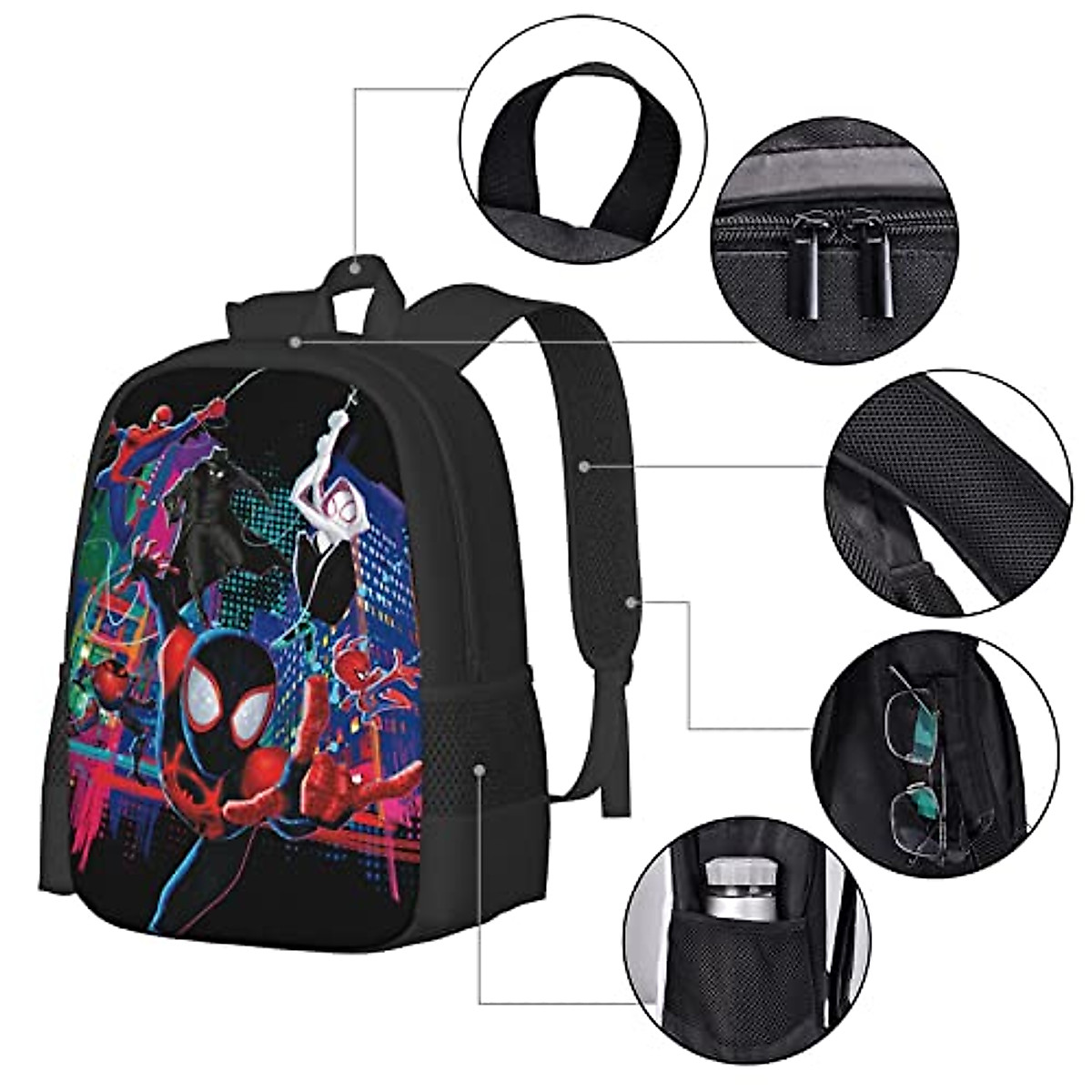 LVTFCO Spider Cartoon Backpack Travel Backpack Superhero Backpack Bags For Men Women