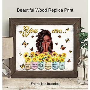 Faith God African American Wall Art Poster - Black Art - Christian Wall Decor- Black Girl Magic - spiritual Religious Wall Decor - Inspiration Christian Gifts for Women, African Americans, Black women