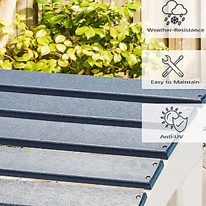 Aoodor Outdoor Adirondack Ottoman - Weather-Resistant HDPE Patio Footrest for Ultimate Relaxation