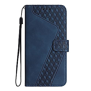 AMAAE Smartphone Flip Cases Wallet Case for Oppo Reno 6 Pro 5G, Vintage PU Leather Phone Case Magnetic Flip Folio Leather Case Credit Card Holder Kickstand Shockproof Case Flip Cases (Color : Blue)