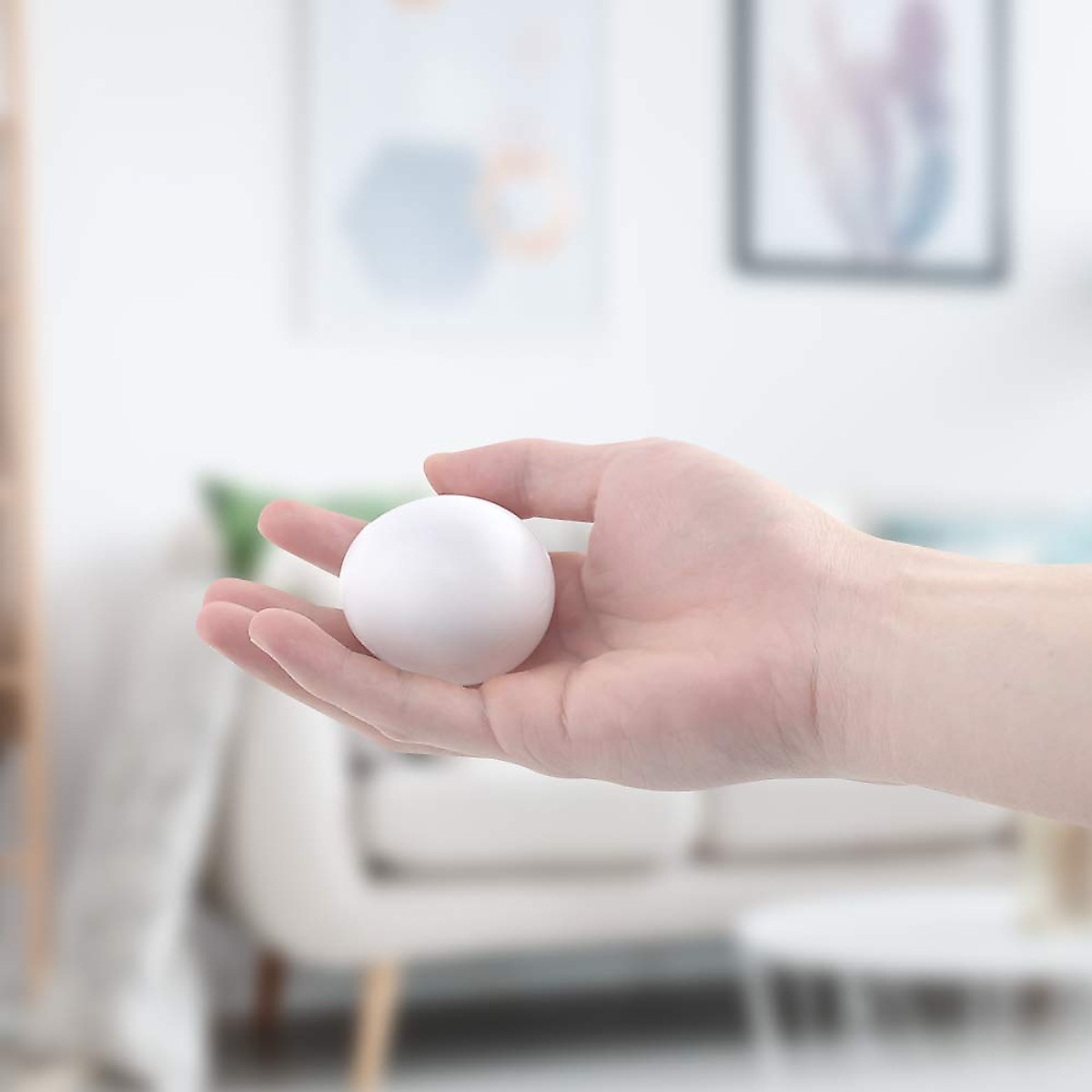 SallyFashion 30 PCS White Plastic Eggs Paintable Easter Eggs Fake Eggs for Crafts Easter Hunts Basket Fillers Easter Gift and Party Favor