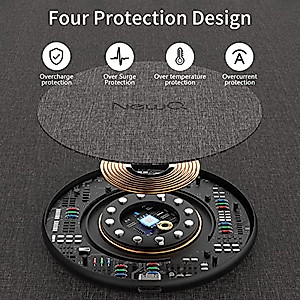 NewQ Wireless Charger,15W Max Wireless Charging Pad Compatible with iPhone 14/13/13 Pro/13 Mini/13 Pro Max/SE 2022/12/SE 2020/11/X/8,Samsung Galaxy S22/S21/S20/S10,AirPods Pro(Black 2 Packs)