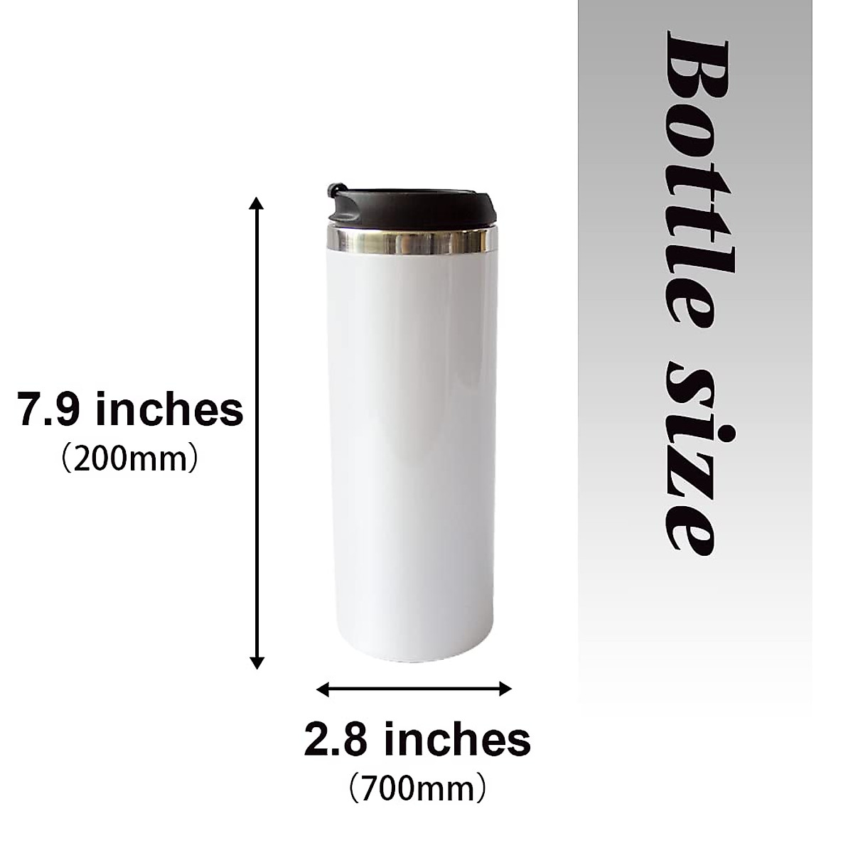 MR.R 15oz Sublimation Blanks Tumbler with Lid,Stainless Steel Double Wall Vacuum Insulated Travel Water bottle Straight Mug,Durable Powder Coated Coffee Cup,White, 450ml