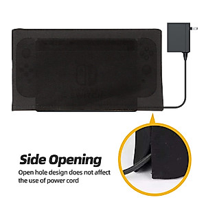 Nintendo Switch Dust Cover by Brand, Water Proof, Thick Fabric, Precision Cut for Easy Cable Access, Black