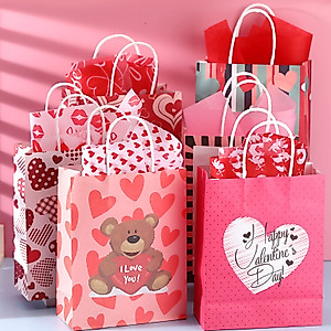 300 Pcs Valentine's Day Tissue Paper Red Hot Pink Tissue Paper for Gift Bags Decorative Tissue Paper Gift Wrapping Paper Pastel Tissue Paper for Arts Crafts, DIY, Birthdays, Weddings 14 x 20 Inch