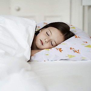 Tebery 2 Pack Toddler Pillowcases 100% Cotton Pillow Protectors 14 x 19 for 13 x 18, 12 x 16 Pillow Cute Animals Printings