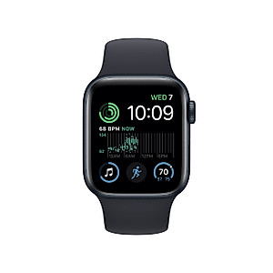 Apple Watch SE (2nd Gen) (GPS + Cellular, 40mm) - Midnight Aluminum Case with Midnight Sport Band, M/L (Renewed)