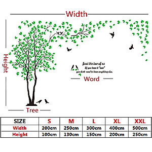 3D Tree Wall Stickers - DIY Tree and Birds Wall Decals Family Couple Tree Stickers Murals Wall Decor for Living Room Bedroom TV Background Home Decorations(Silver Left,M-98X51in)