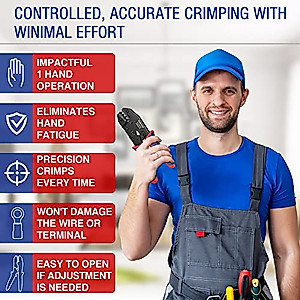 TUBTAP Crimping Tools for Electrical Connectors [AWG 20-10] - Wire Crimpers - Wire Crimping Tool - Ratcheting Wire Crimper for Heat Shrink Wire Connectors and Insulated Nylon Connectors, 0.5-6.0mm²