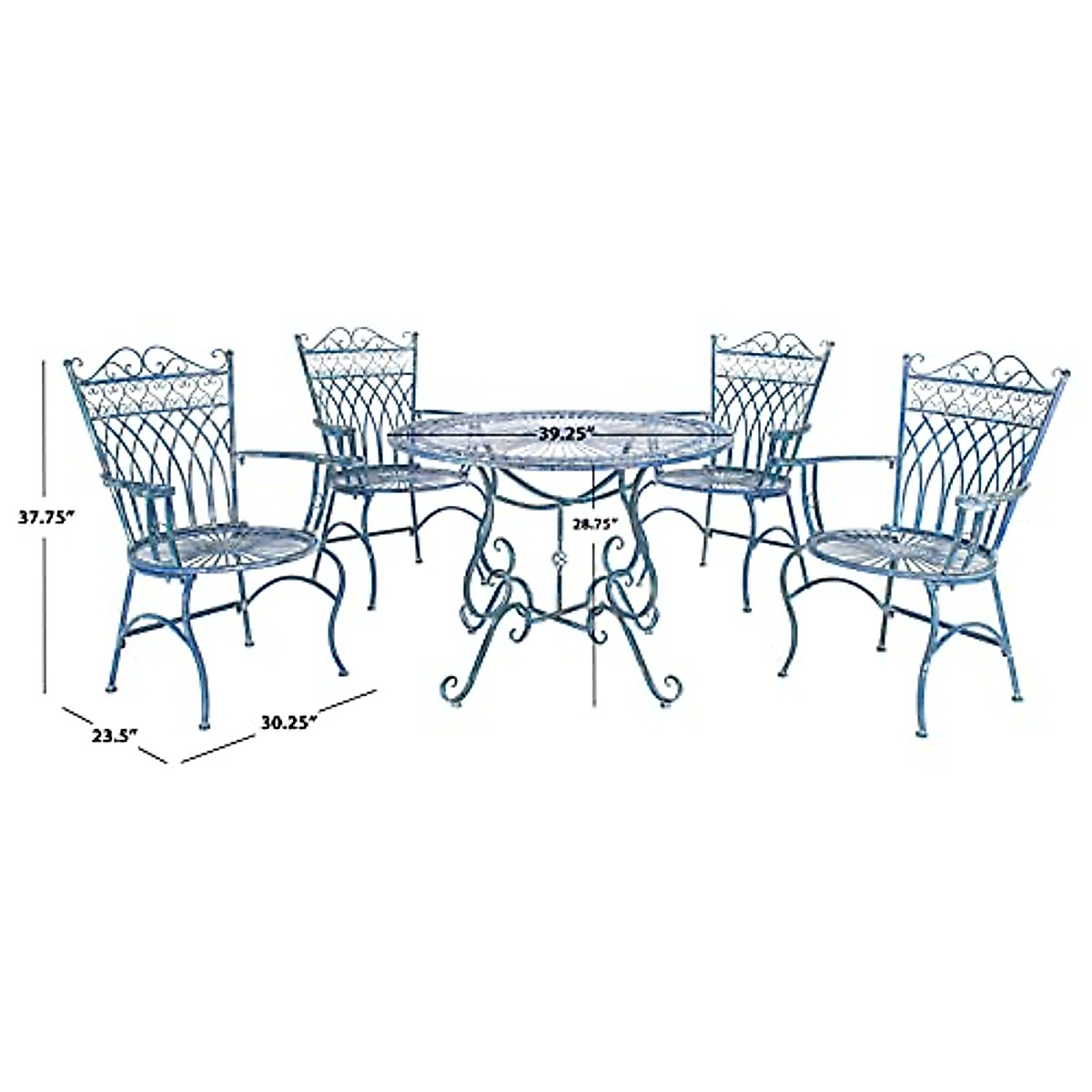 Safavieh PAT5016B Outdoor Collection Adina Rustic Brown Wrought Iron 51-inch Garden Bench