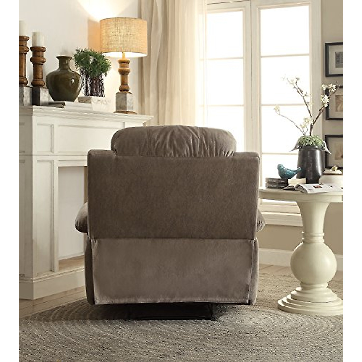 ACME Furniture Recliner, One Size, Gray Polished Microfiber