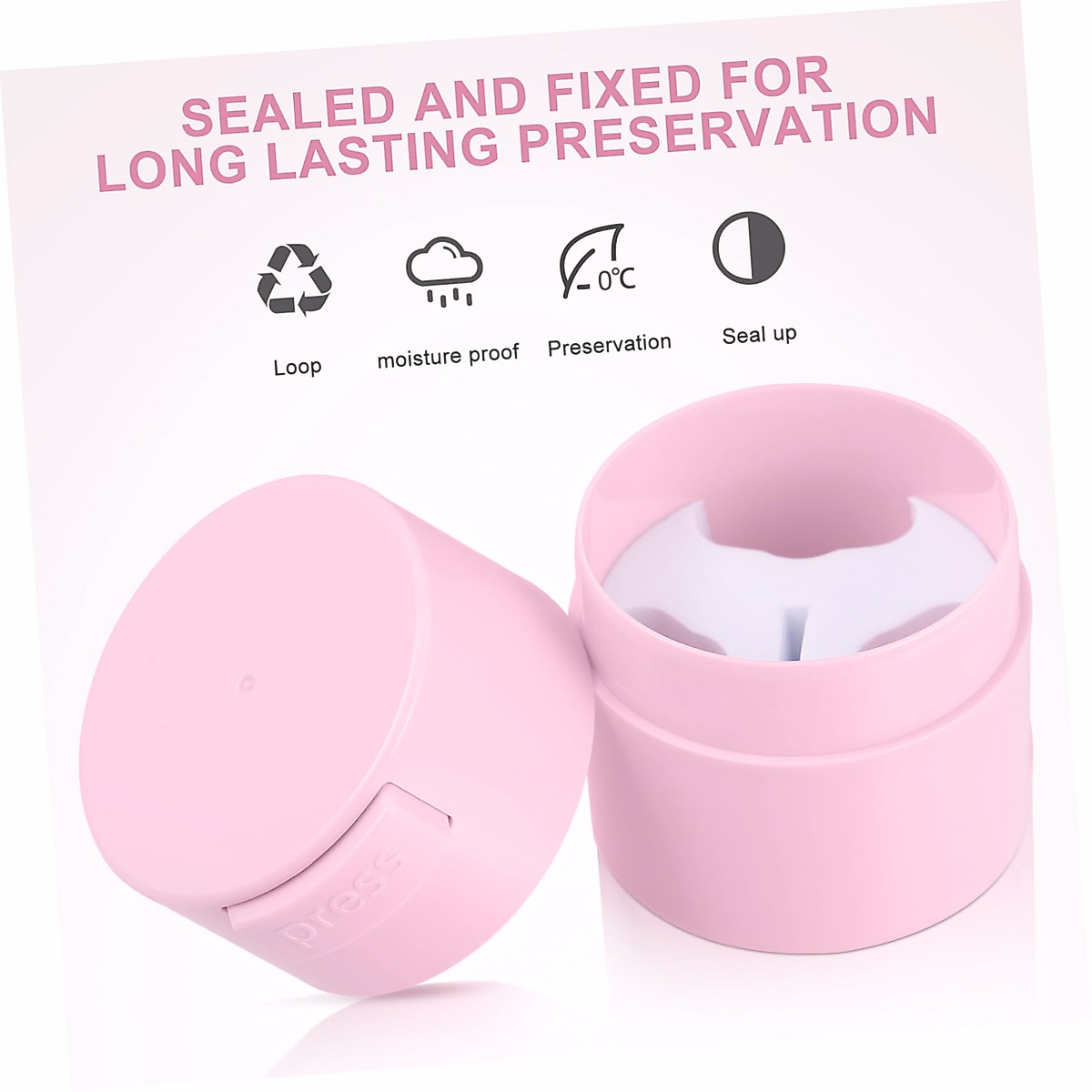 Beaupretty Eyelash Glue Jar Sealed Eyelash Storage Box Cosmetic Storage Tank Extension Supplies for Lash (Pink)