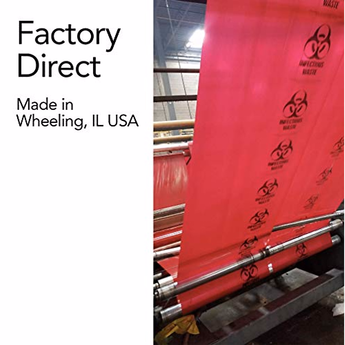Resilia Medical - Biohazard Bags - Hazardous Waste Disposal, Meets DOT ASTM Standards for Hospital Use, Red, 40-45 Gallon, 40x46 Inches, 20 Bags