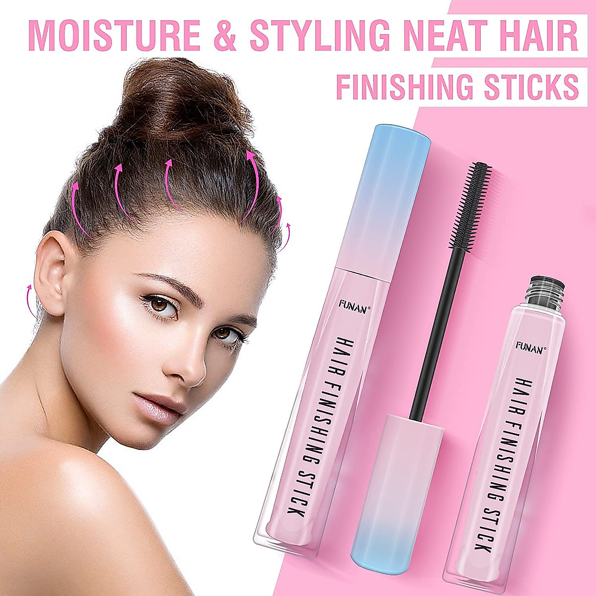 Hair Finishing Stick 2 Pack, Flyaway Feel Stick Hair, Small Broken Hairs Finishing Cream, Non-Greasy and Non-Sticky
