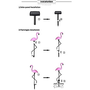 3 Pack Flamingos Garden Decor Lights, IP55 Waterproof Outdoor Solar Stake Lights, Pink Flamingo Yard Ornament Christmas Decoration , Solar Powered Decorative Lights for Patio Lawn Pathway Landscape