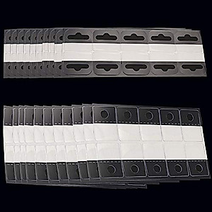 200 Pieces Plastic Hanging Tab Baffo Clear Self-Adhesive Hang Tabs Tags Hooks Display Card for Store Retail Display, 2 Shapes(Round Hole and Slot Hole, 0.4 mm Thickness)