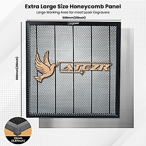 ATEZR 500x500mm Laser Honeycomb Work Table for Laser Engraving Machine, 20x20'' Honeycomb Bed for Fast Heat Dissipation, Bench Protection Compatible with All Laser Engraver Cutting