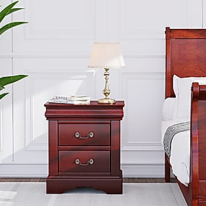 Acme Louis Philippe III Nightstand, Cherry Finish