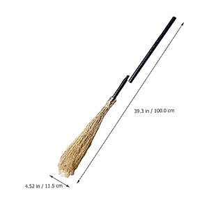 FOMIYES 2pcs Halloween Witch Broom Props Wood Witch Broom for Cosplay Masquerade Broom Toy Halloween Decorative Prop Vivid Cosplay Party Supply