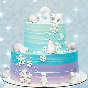 10 Pieces Polar Bear Figurines Toy Set Realistic Polar Bears Family Kit Arctic Bear Miniature Doll Animal 3D Model Educational Toys for Christmas Birthday Boys Girls Cake Decoration Home Craft Decor