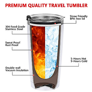 Engagement Gifts for Couples, Boyfriend and Girlfriend Travel Tumbler Set, Engaged Anniversary Ideas for Couples Fiance Fiancee Her Him Women Friend, 20oz Stainless Steel Insulated Tumbler with Lid