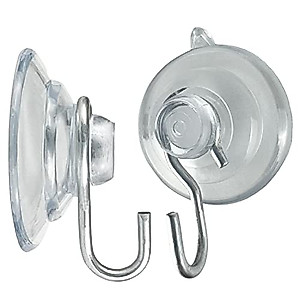 SCB-12 Pak Small 1 1/8-inch Pennsylvania Heavy Duty Suction Cup Hooks for Glass Windows. Signs Holiday Ornaments Suncatchers