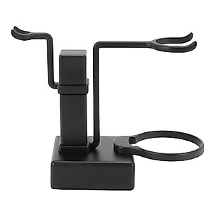 pizarra Bathroom Barber Men Metal Shaving Stand Set - Shave Brush Holder Shelf + Soap Mug Cup Bowl Black