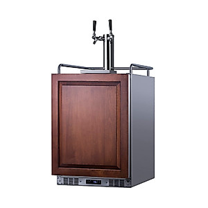 Summit Appliance SBC682PNRTWIN Panel Ready 24" Wide Built-in Kegerator, Panels Not Included, 5.6 cu.ft Capacity, Twin Tap System, Automatic Defrost, Digital Thermostat, Memory IC Function
