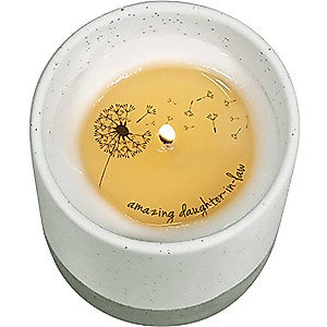 Pavilion - I Always Wished for A Daughter-in-Law Like You - 10-Ounce Surprise Hidden Message Natural Soy Wax Candle Cotton Scented, 1 Count (Pack of 1), 3.5” x 4”