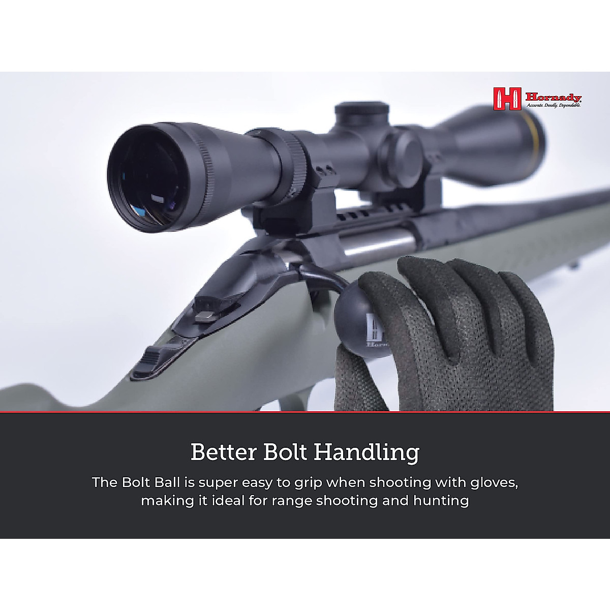 Hornady Lock-N-Load Bolt Ball – A Firearm Accessory for Faster Reloads – Easy Grip When Shooting with Gloves, Ideal for Hunting – Item No. 99123