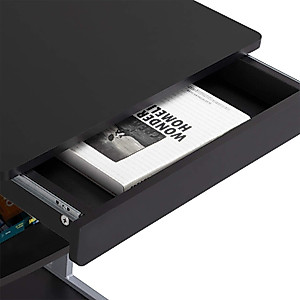 Topeakmart Wheeled Lectern Mobile Presentation Stand Podium w/ 2 Brake Casters, Storage Shelf, Edge Stopper